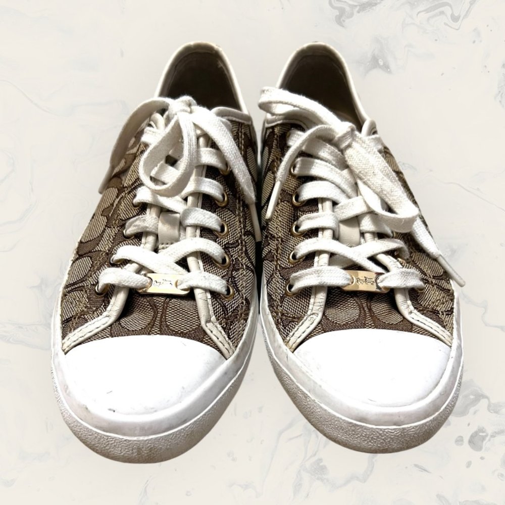 Coach Women's Shoe Signature Brown Empire Lace Up Can… - Gem